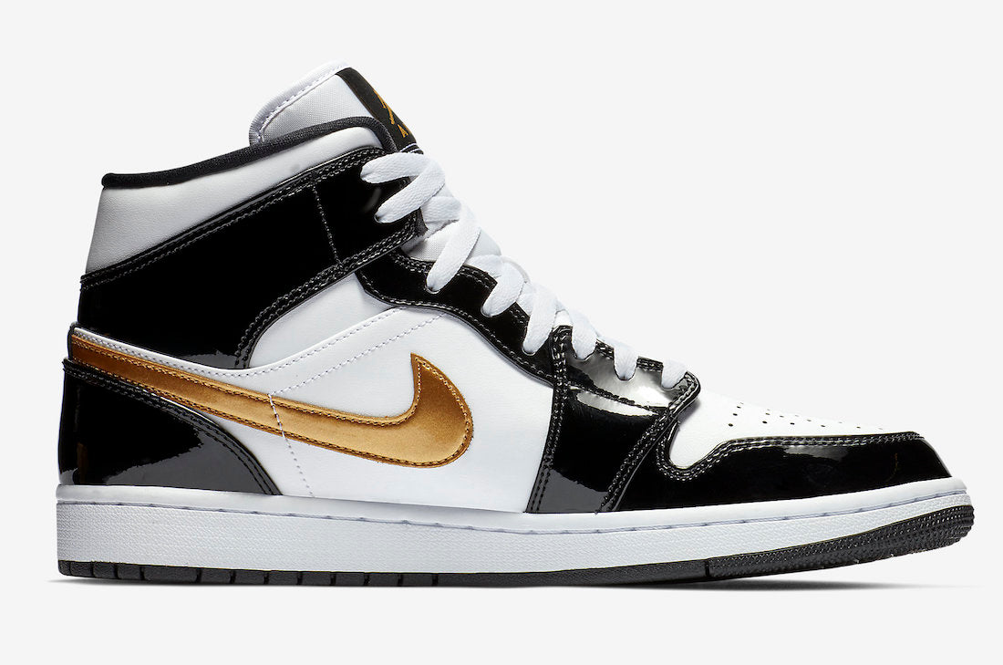 Nike Air Jordan 1 Mid SE Patent "Black/Metallic Gold" – Southside ...